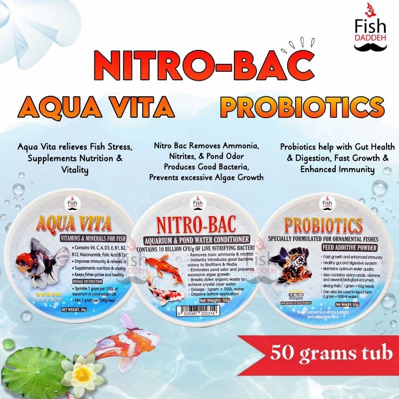 Nitro Bac Optima NitroBacta Water Conditioner Probiotics Aqua Vita 50g ...