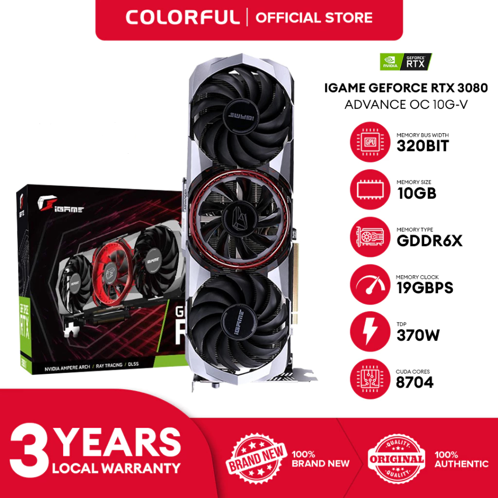 Colorful iGame GeForce RTX 3080 Advanced OC 10G-V Graphics Card ...