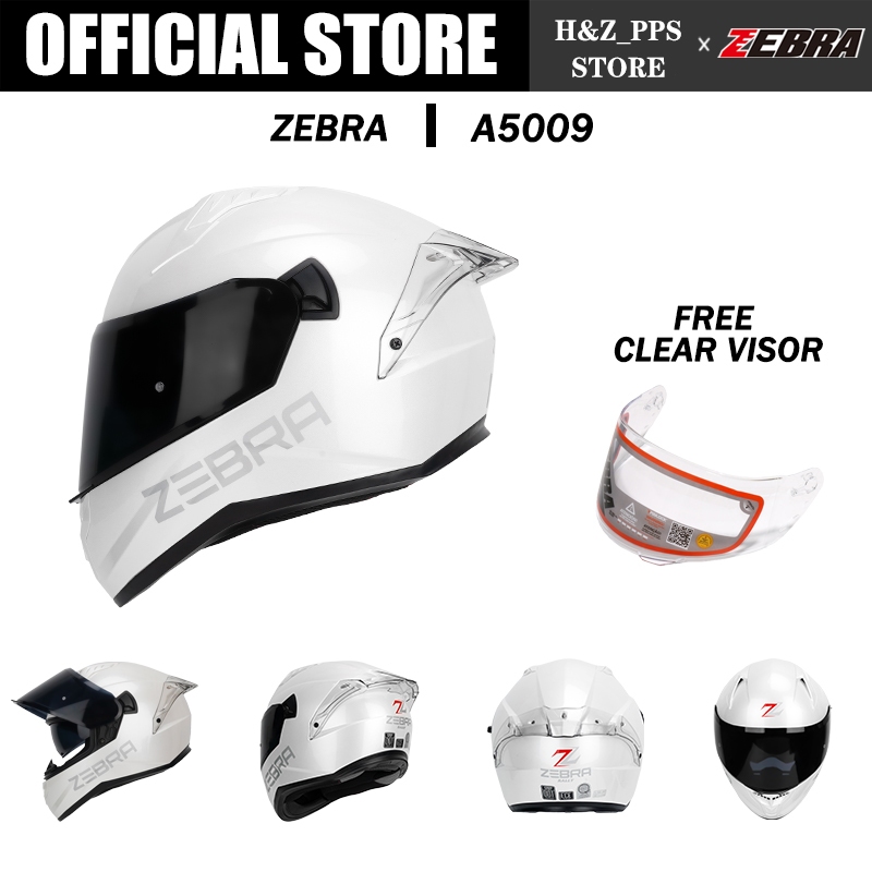 Zebra a5009 Venom Plain Motorcycle Helmet Dual Visor Motor With Free ...