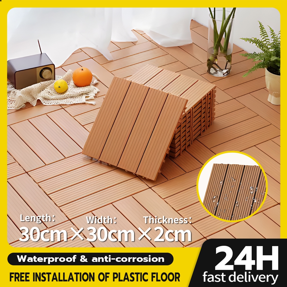 30*30cm Wooden Deck tiles Anti-corrosion Wood-Plastic Composite WPC ...