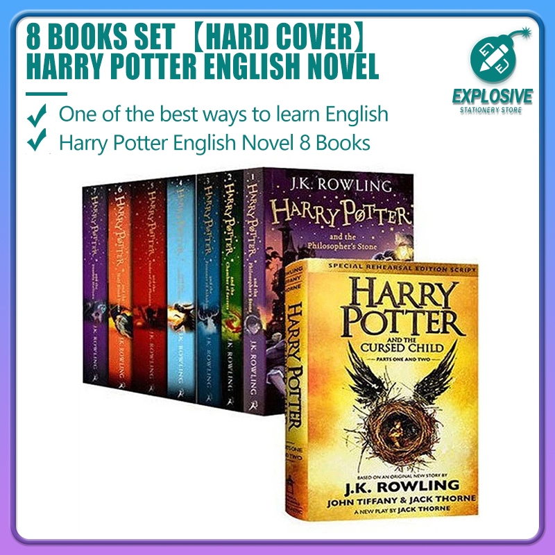 【8 Books Set】【Hardcover】Harry Potter English Novel Read Story Book ...