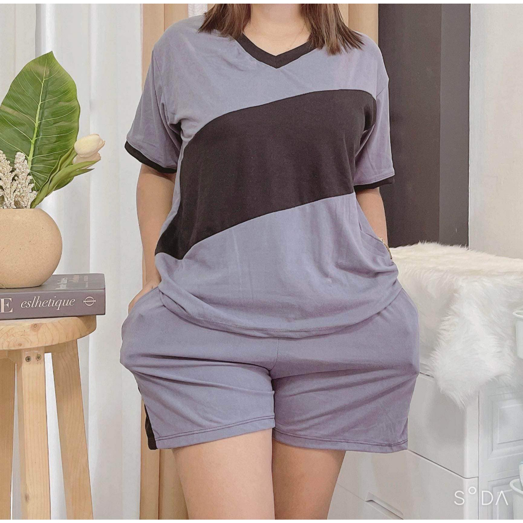 VNECK PLUS SIZE COMBI TERNO SHORT | Shopee Philippines