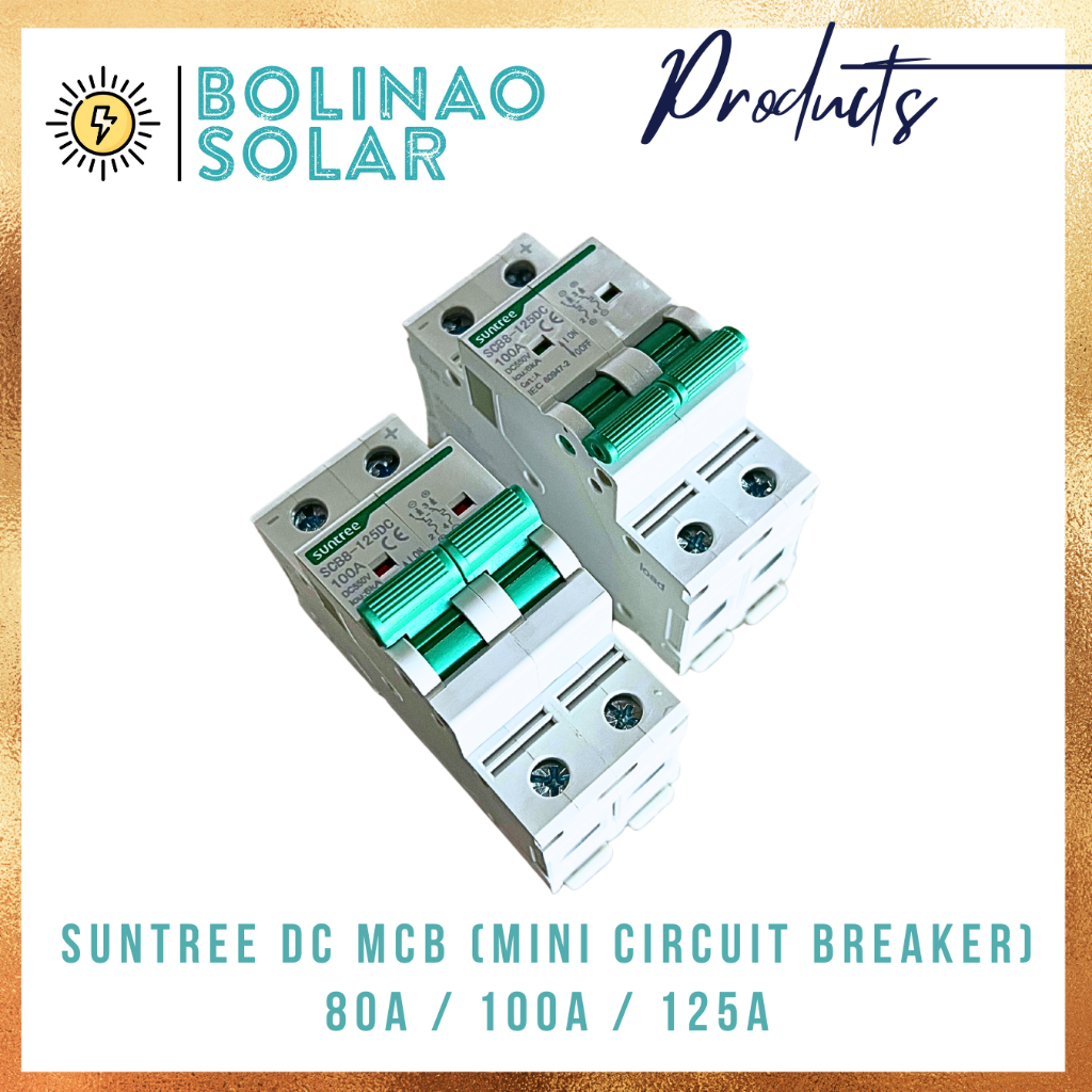 SUNTREE | DC MCB 2-Pole 550V (SL7-63) MCCB DIN Rail Type (10A/16A/20A/25A/32A/40A/63A/80A/100A ...
