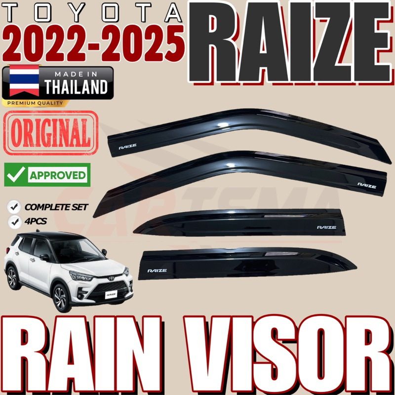 TOYOTA RAIZE 2022-2025 ORIGINAL RAIN VISOR (raize accessories) | Shopee ...