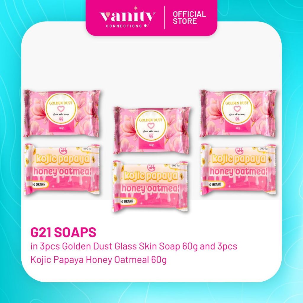 G21 Golden Dust Glass Skin Soap 60g / G21 Kojic Papaya Honey Oatmeal ...