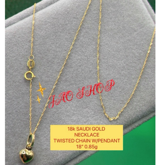 PAWNABLE 18k SAUDI GOLD NECKLACE w/PENDANT (BUO ) | Shopee Philippines