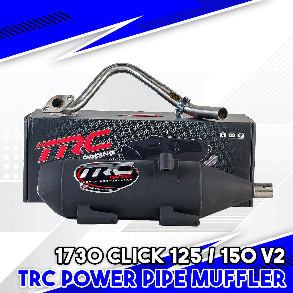 1730 TRC POWER PIPE MUFFLER CLICK 125/150 V2 BLACK MALAYSIAN | Shopee ...