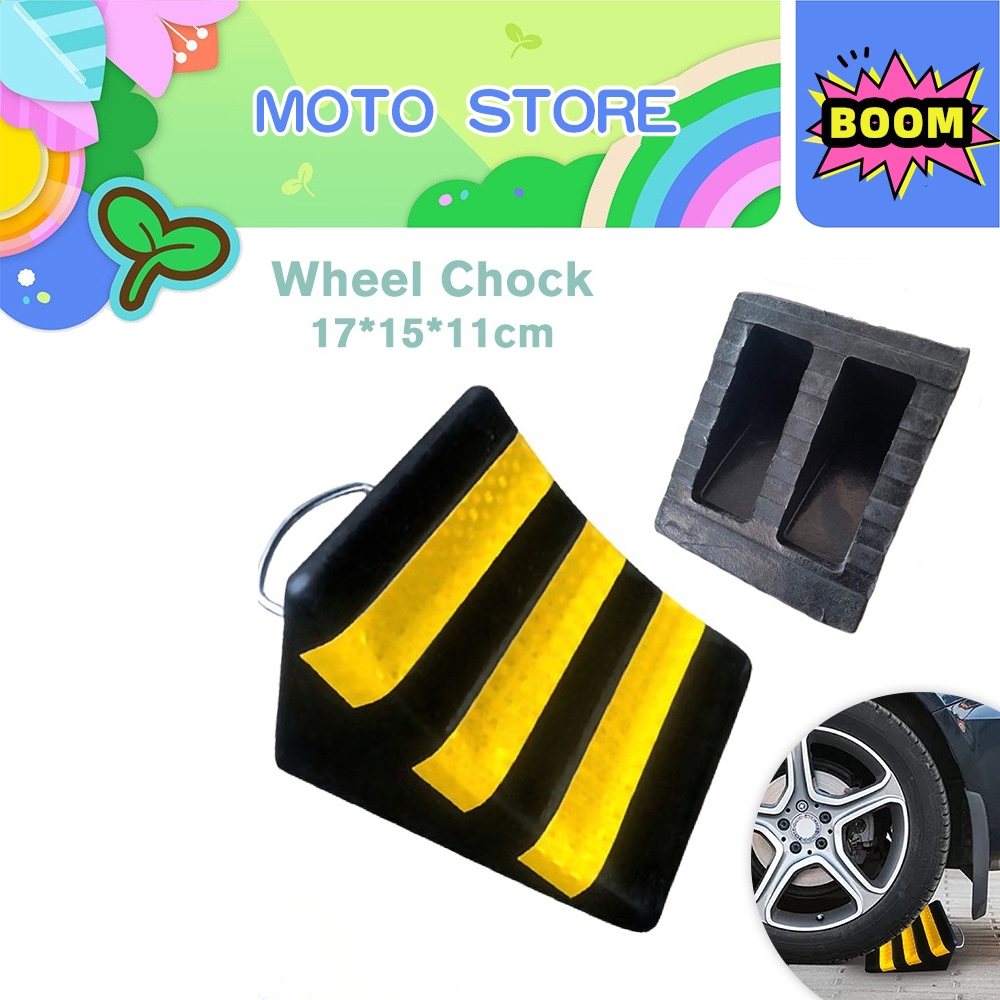 2Pcs Heavy Duty Rubber Car Vehicle Parking Wheel Stoppers Tire Chocks ...
