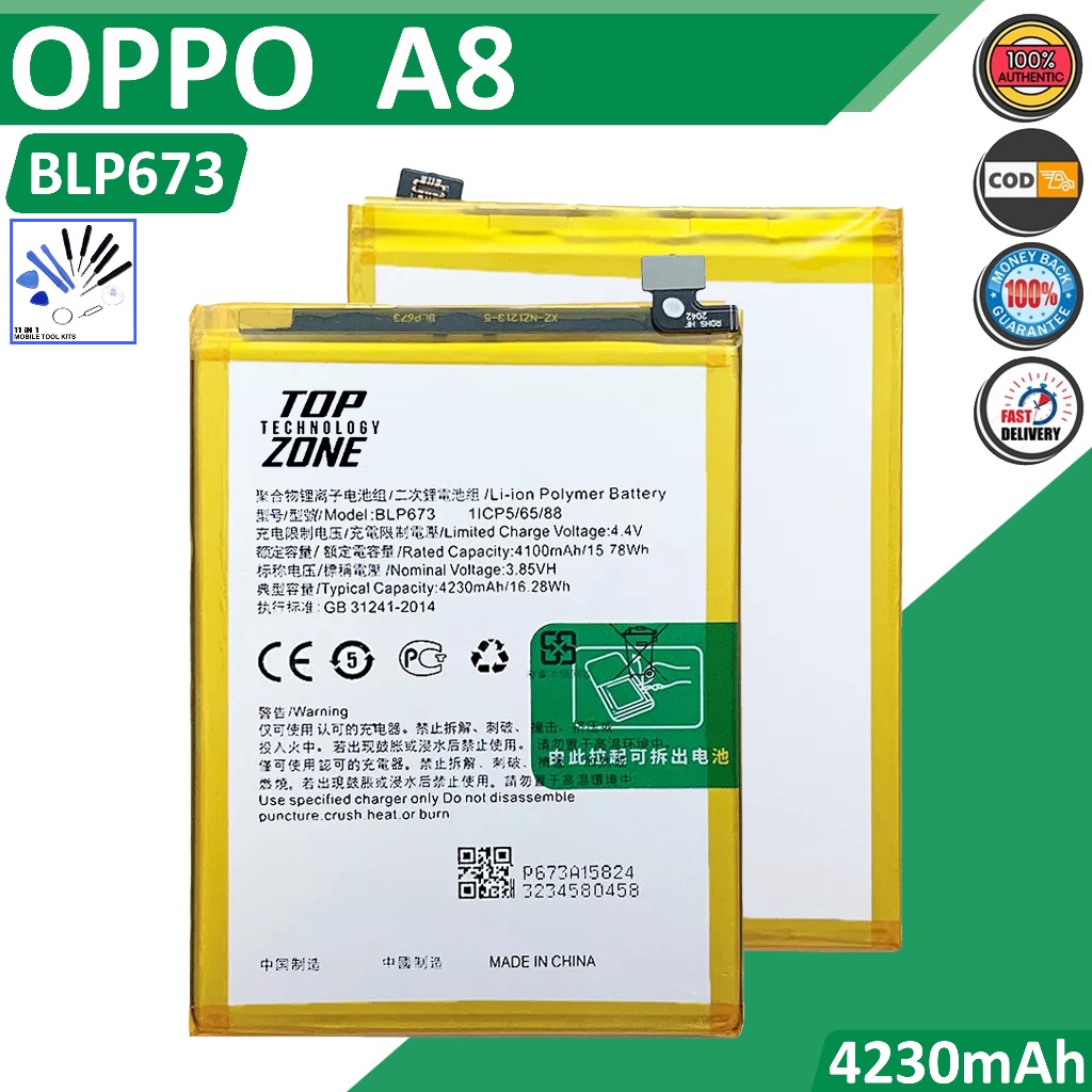 Oppo A8 Battery Model BLP673 High Quality Lithium (100%Original 4230mAh) | Shopee Philippines