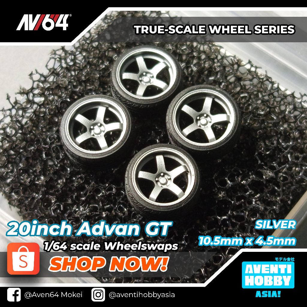 1/64 Wheelswap ADVAN GT SILVER ( 10.5mm x 4.5mm ) | Shopee Philippines