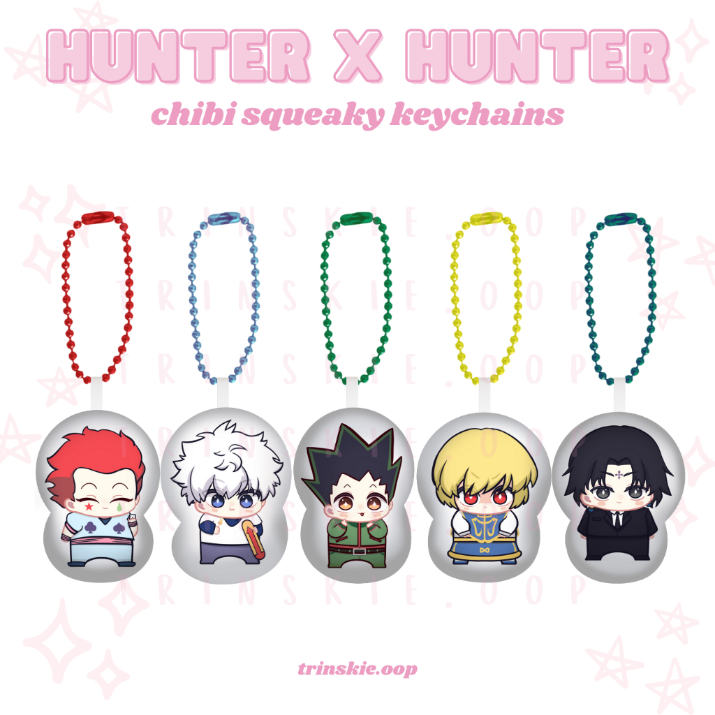 HUNTER X HUNTER chibi squeaky keychains | trinskie.oop (gon, killua, hisoka, chrollo, kurapika ...