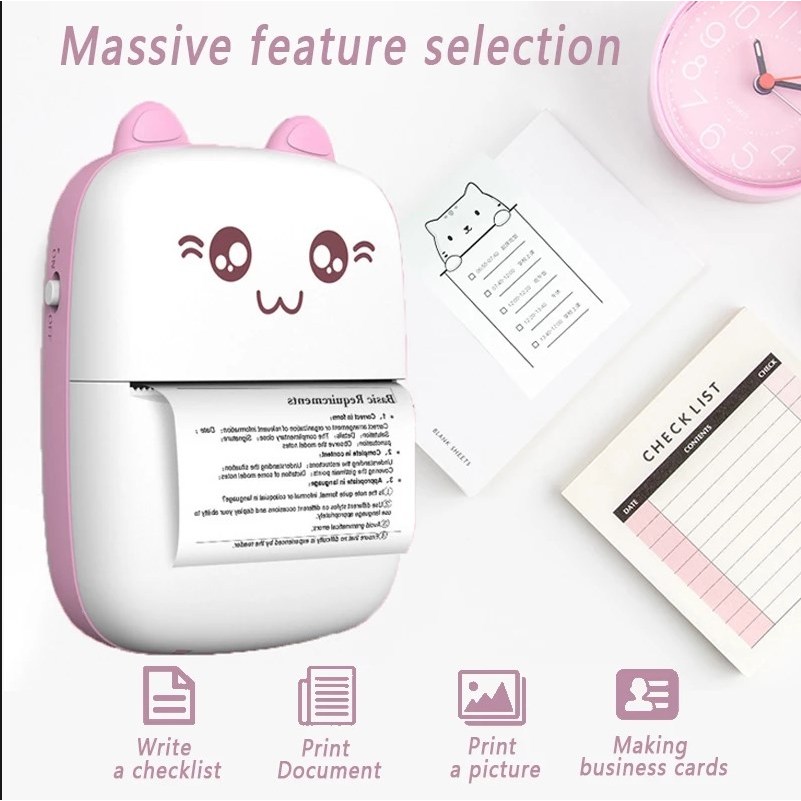 Mini Portable Printer Mobile Printer Photo Printer Home for text ...