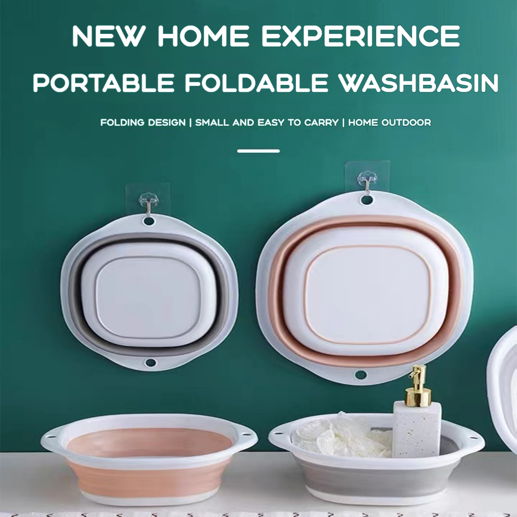Foldable WashBasin Thicken Multipurpose Folding Wash Basin Foot Bath And Laundry Hangable ...