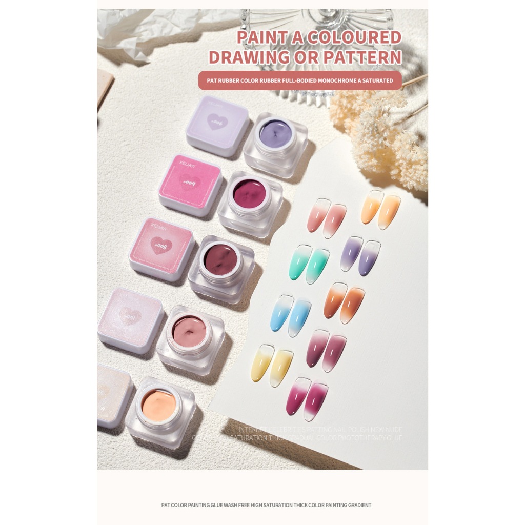 XEIJAYI 9 Colors 8ml Pat Painting Gel Nail Gradient Polish Paint ...