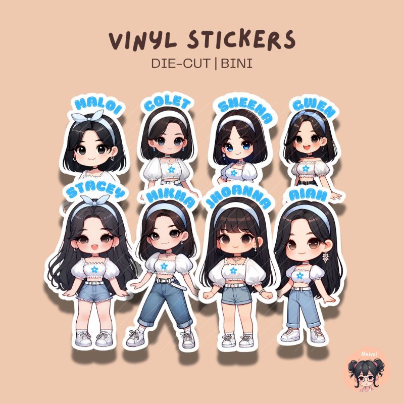 Bini Inspired Vinyl Stickers Die-Cut and Waterproof Stickers | Shopee ...