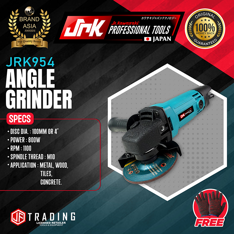JR KAWASAKI JAPAN Angle Grinder 4" 100mm 800W JRK954 High Quality ...