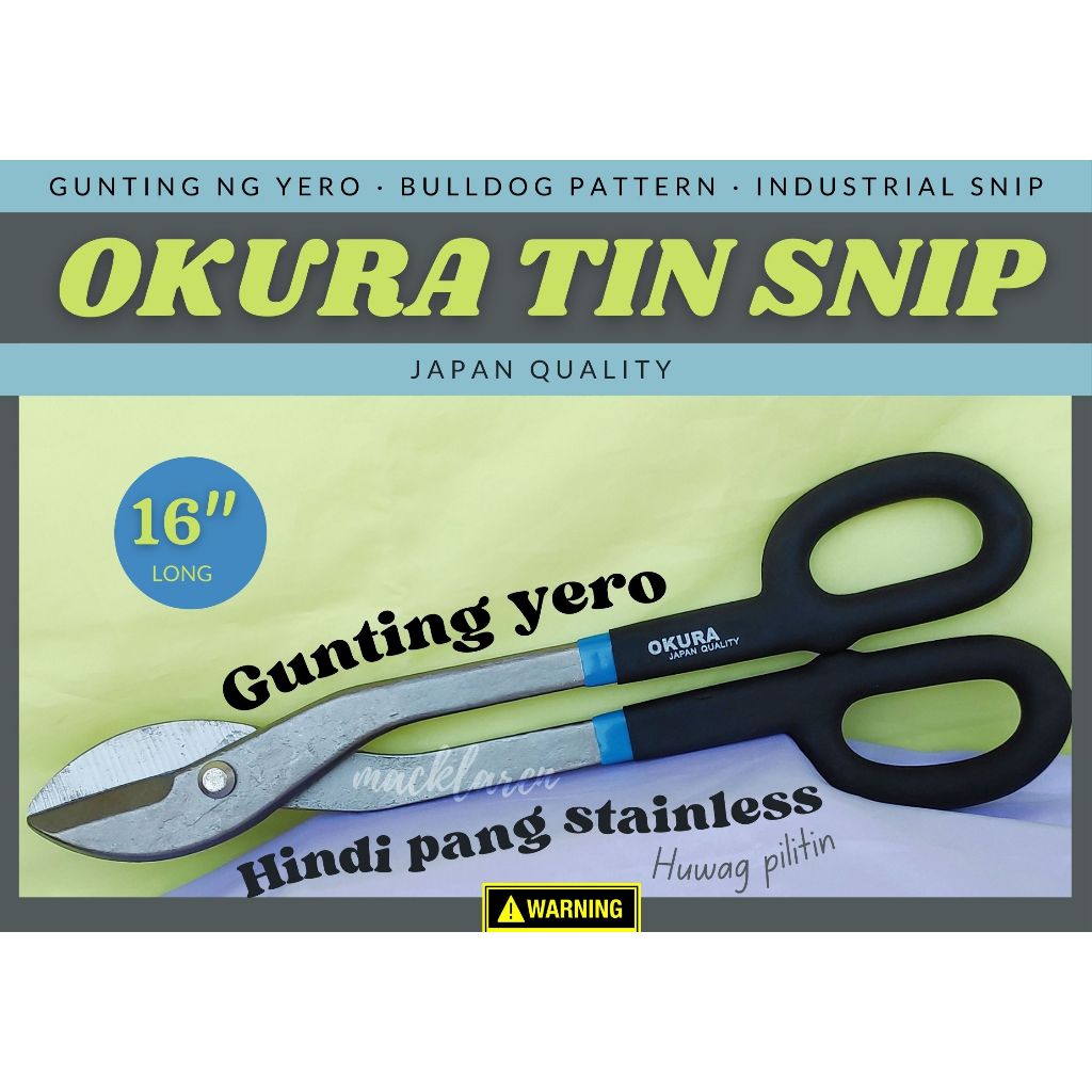 Tin Snip Gunting Yero Metal Sheet Cutter 16" Okura Japan Quality ...