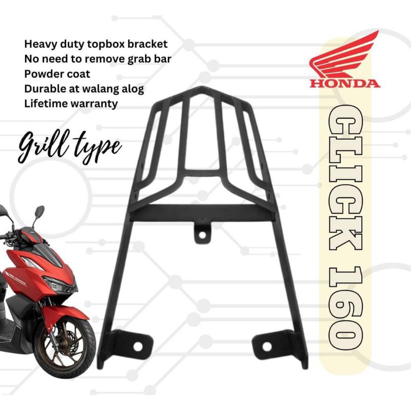 Honda Click 160 Topbox Bracket Monorack Heavy Duty Lifetime Warranty ...