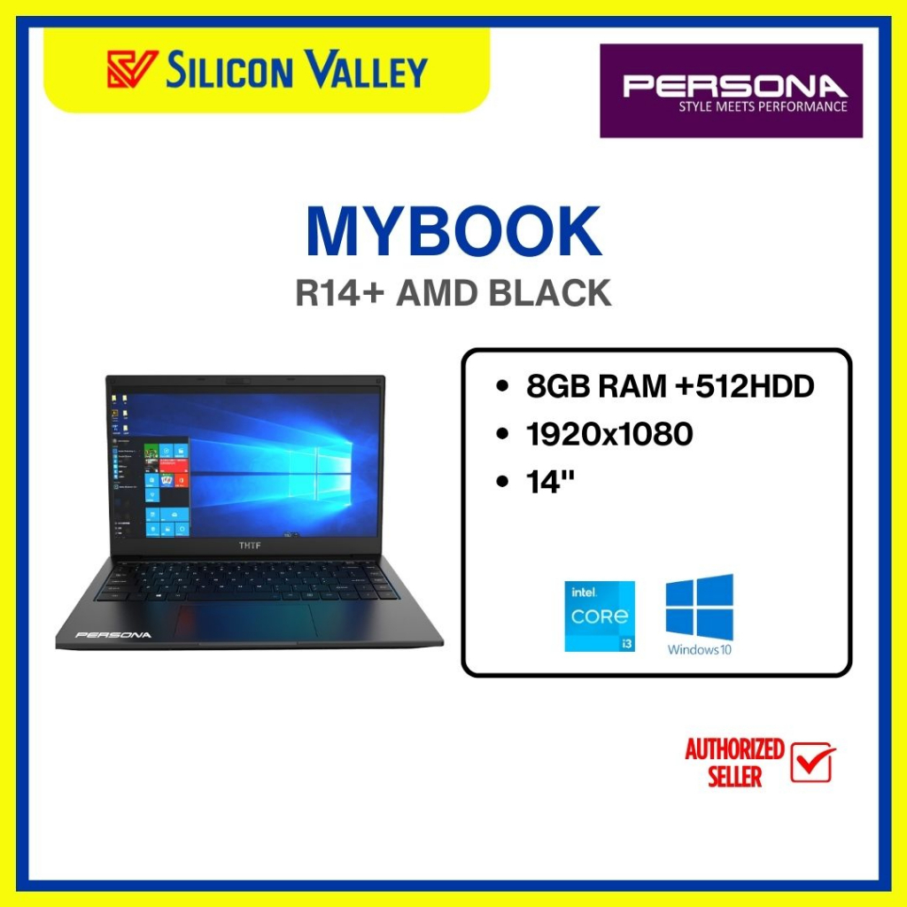 Persona Mybook R14+ AMD Black Notebook| 14"| AMD Ryzen 5-3500| Windows ...