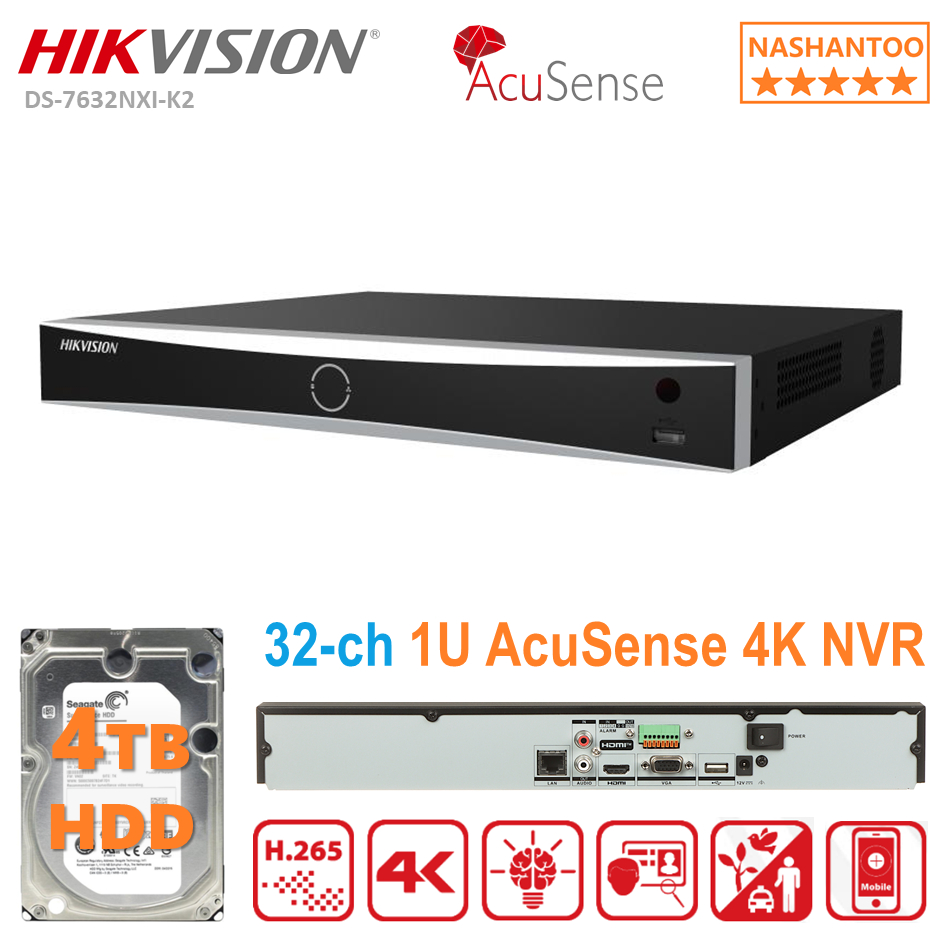 Hikvision DS-7632NXI-K2 32Channel 4K AcuSense, 256Mbps Incoming ...