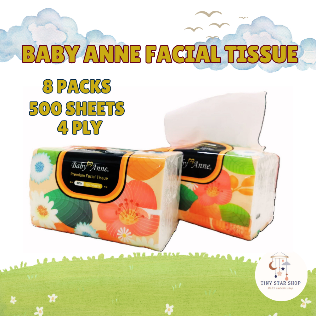 Tinystarshop Baby Anne 8 Packs Facial Tissue Paper 4Ply Interfolded ...