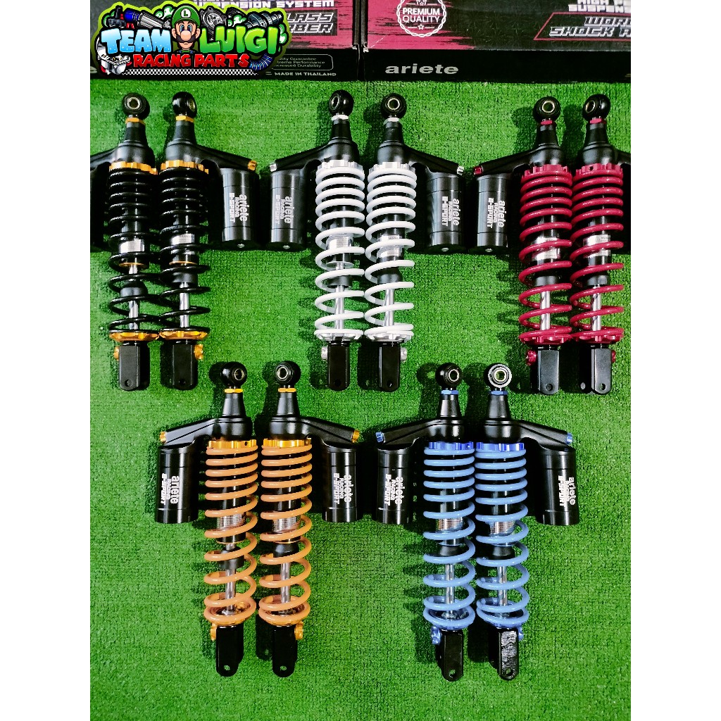 ARIETE YAMAHA AEROX 155 MOTO GP REAR SHOCK ABSORBER W/TANK ADJUSTABLE 285MM- 305MM MADE IN ...