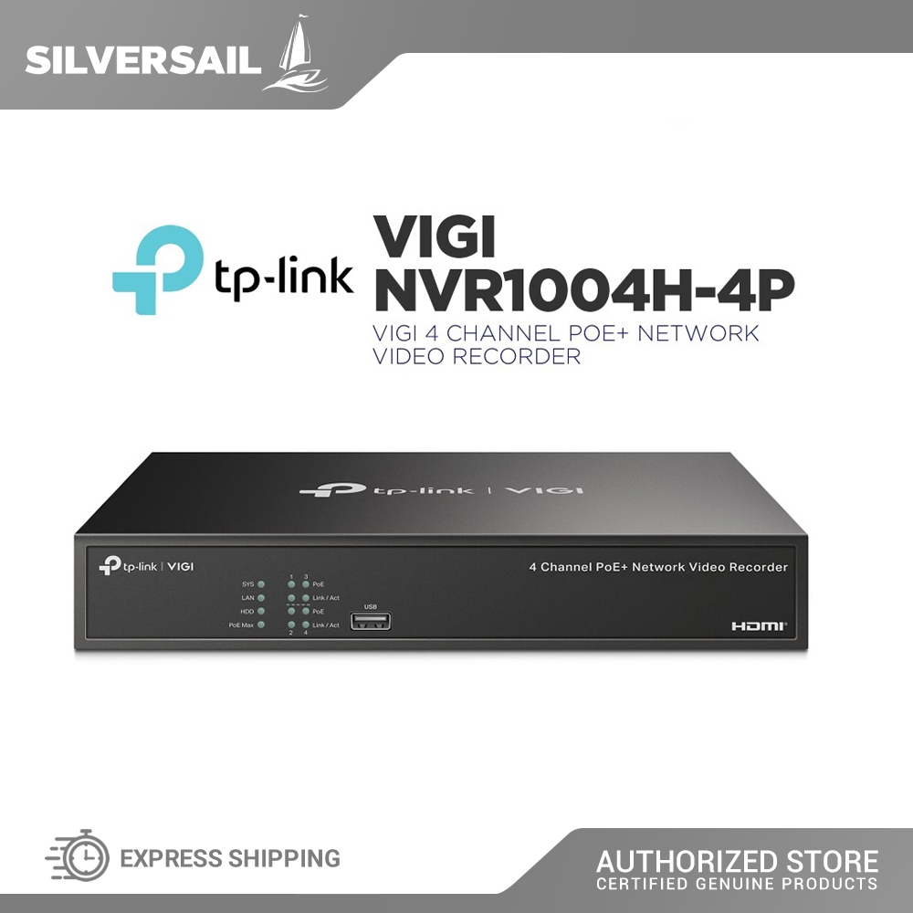 Tp-Link VIGI NVR1004H-4P VIGI 4 Channel PoE+ Network Video Recorder | Shopee Philippines
