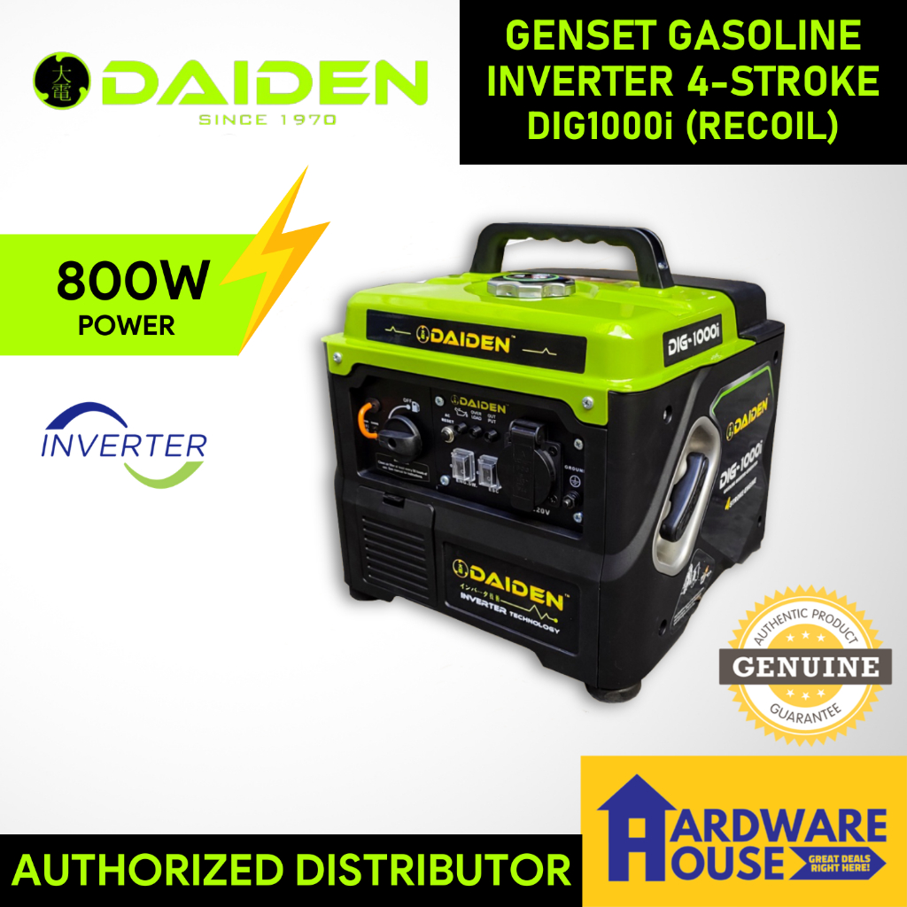 ORIGINAL DAIDEN Portable Inverter Generator 4-Stroke Gasoline Engine ...