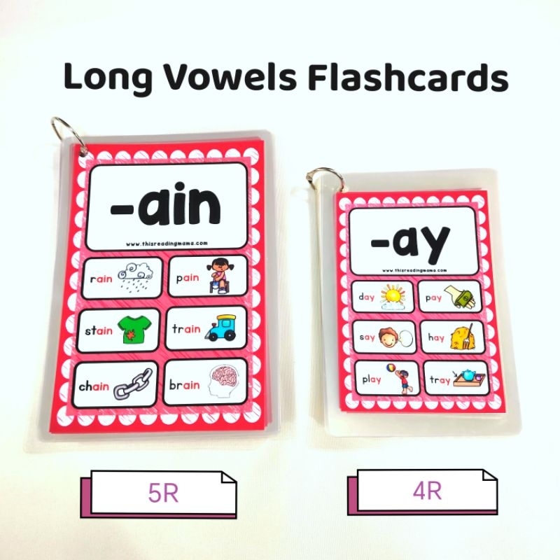 Reading flashcards LONG Vowels Word Family Cards laminated for ...