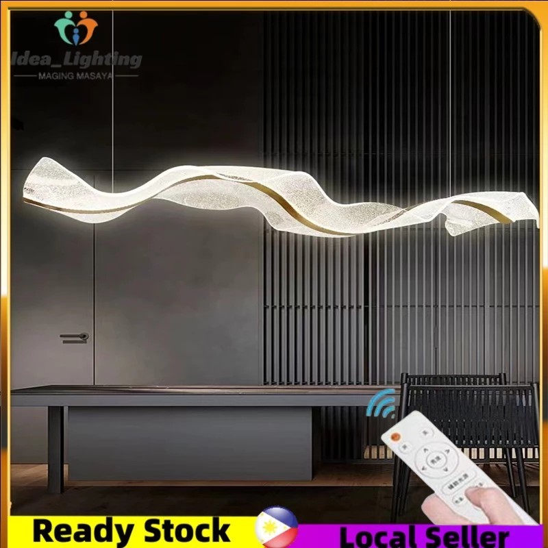 Modern Acrylic Ribbon Led Chandelier Ceiling Dining Room Pendant Light ...
