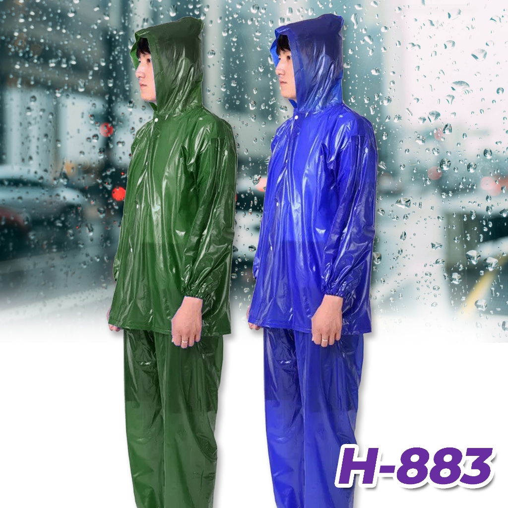 Unisex Waterproof Transparent H -883 Jacket and Pants Set with Pocket ...
