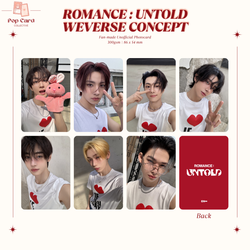 [ENHA] Romance : Untold Weverse Concept Fan-made Unofficial Photo Card ...
