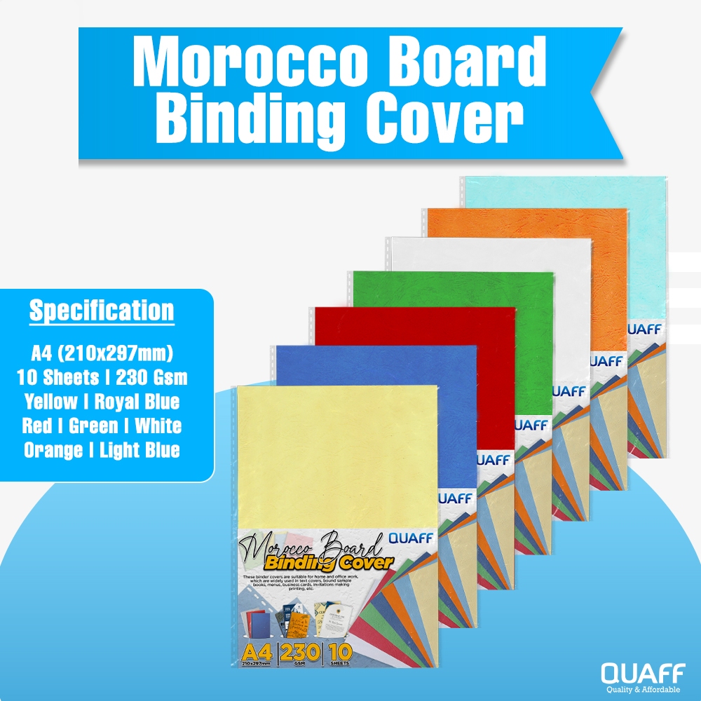 QUAFF Morocco Board Paper Binding Cover A4 Size 230gsm 10 Sheets/pack ...