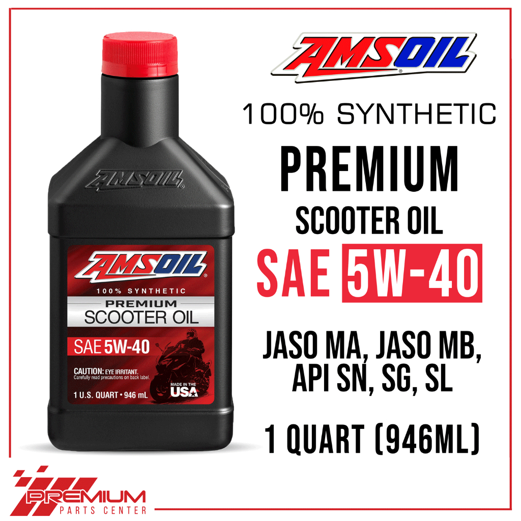 AMSOIL 5W-40 Premium Scooter Oil 100% Synthetic 1 Quart (946ml ...