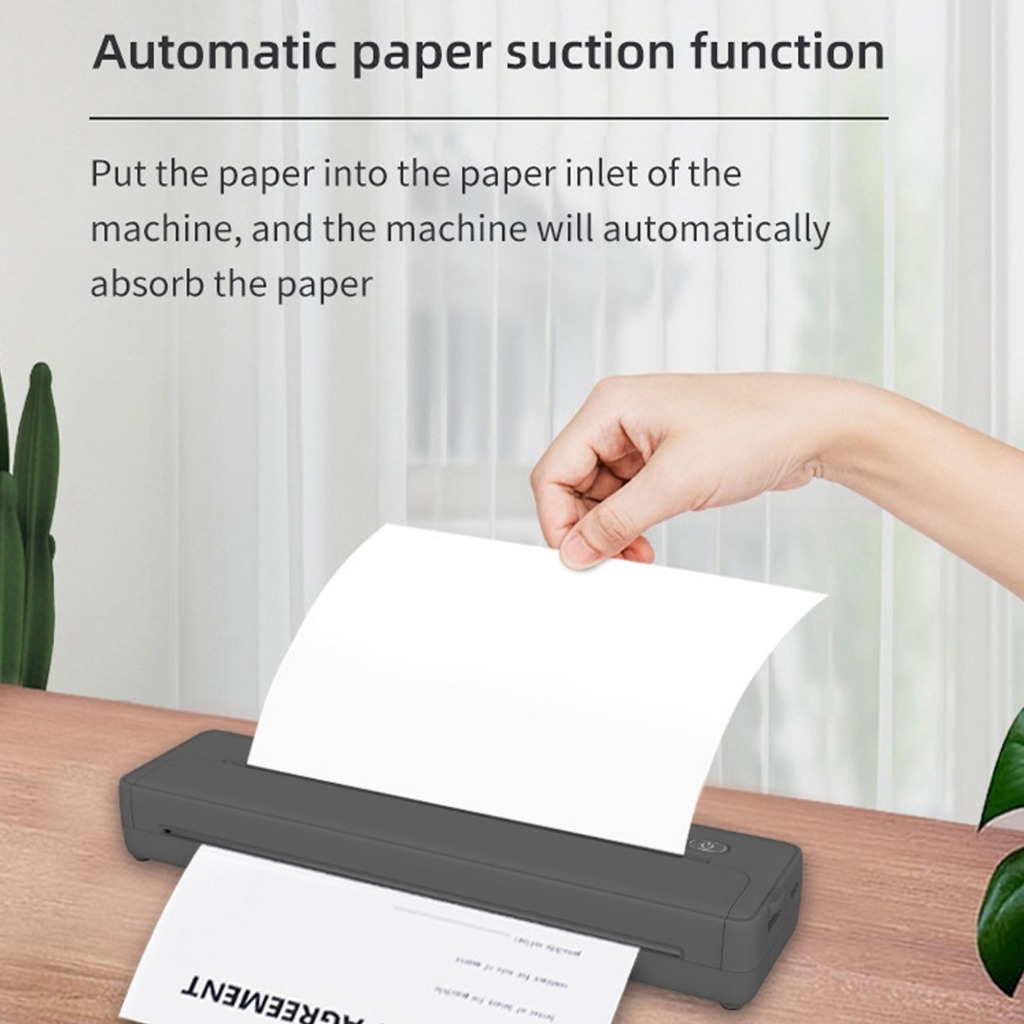 A4 Portable Thermal Printer Wireless Mobile Travel Printers Bluetooth ...