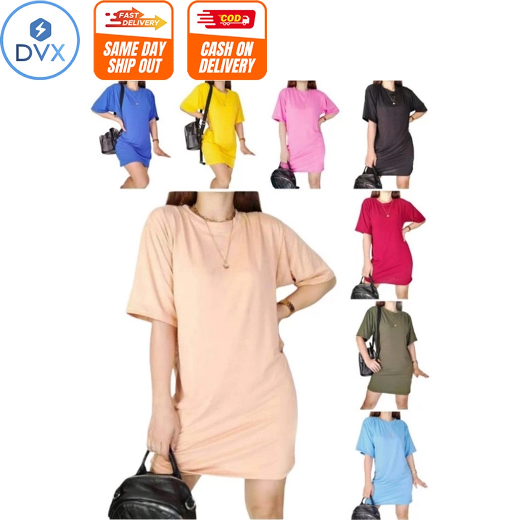 COD DVX #5994 Plus Size Dress for Woman Oversized Plain Loose Damit ...