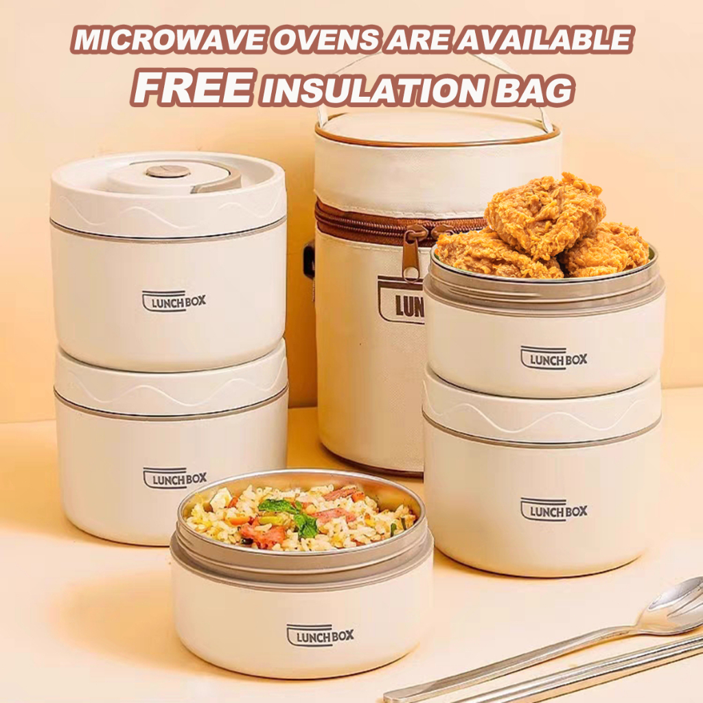 3 Layer Soup Bentgo Lunch Box Stainless with Bag Thermal 304 Stainless ...