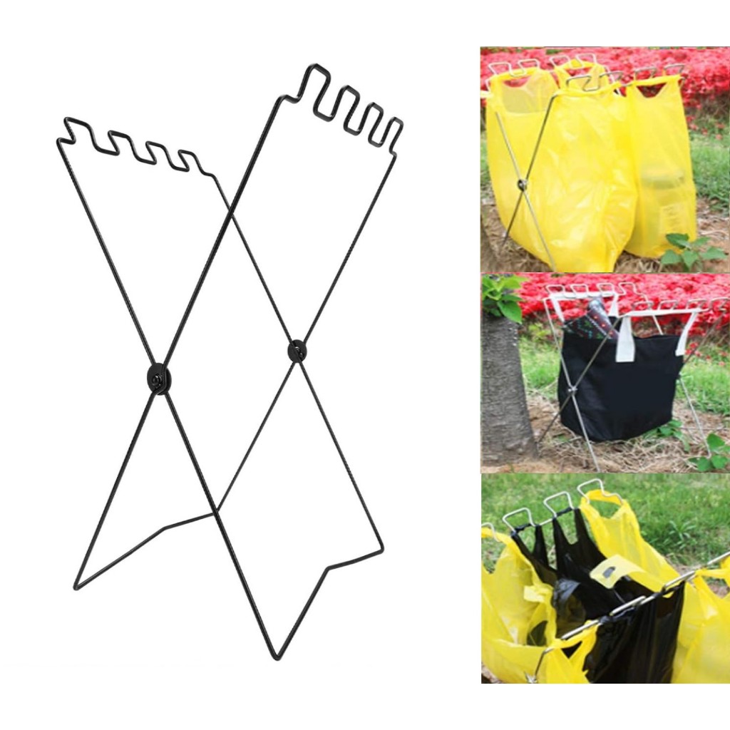 Portable Folding Garbage Trash Bag Rack Holder For Outdoor Camping ...