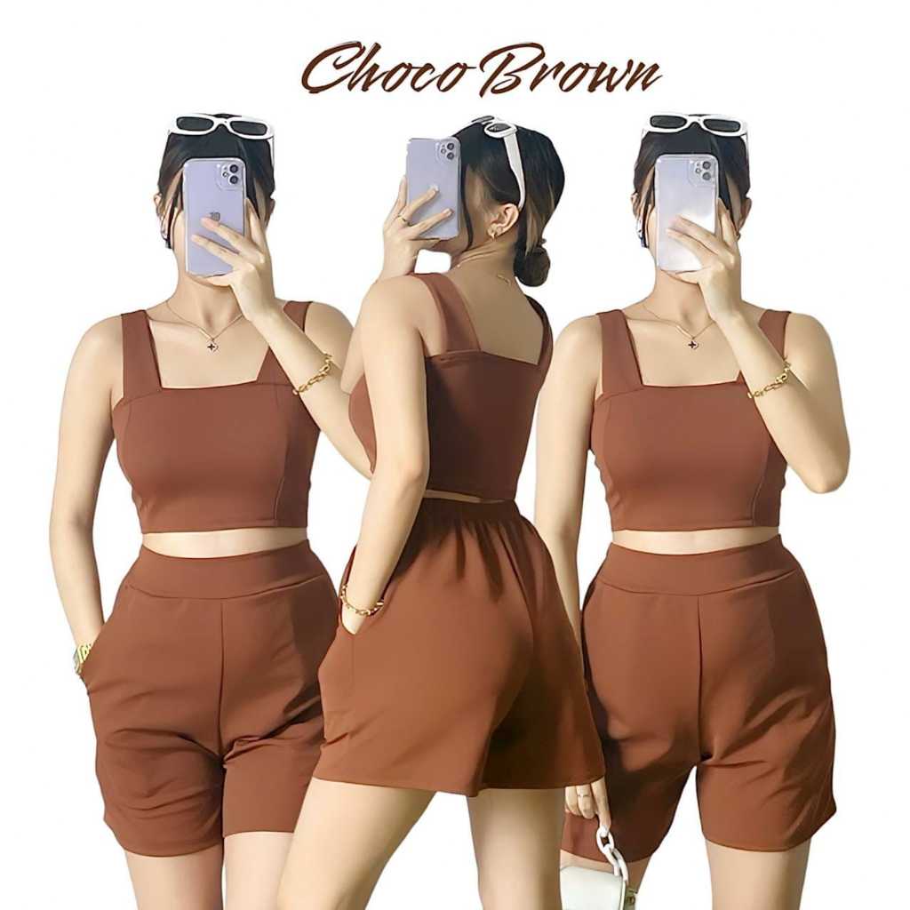 CAMBRIA Sexy High Waist Short & Square Neck Crop Top Ara Terno For ...