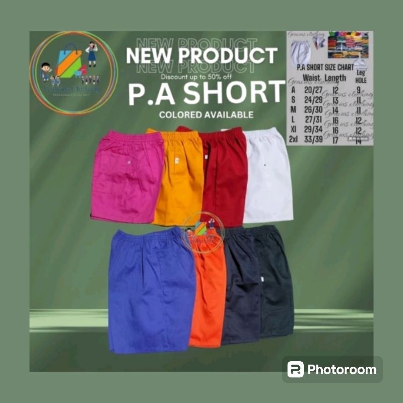 WHITE/COLORED GARTERIZE SHORT FOR KIDS ( SCHOOL ATTIRES, COSTUME ...