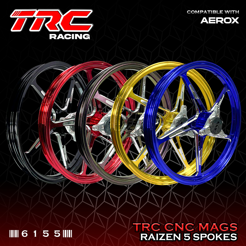 TRC CNC Mags Raizen 5 Spokes (1.6 F x 1.6 R x 17) Malaysian Concept for ...