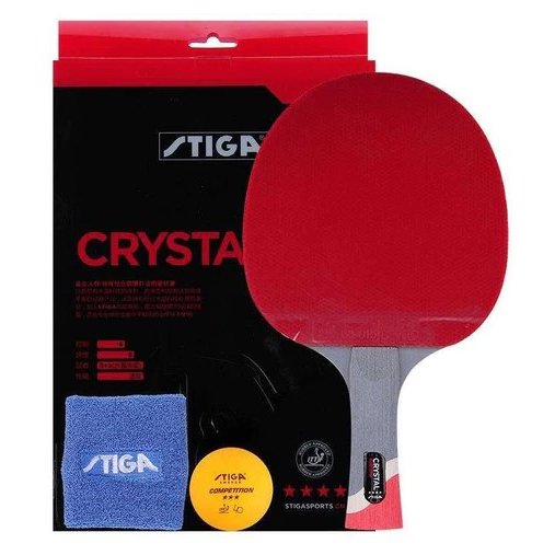 Stiga Crystal 4Star Racket + Case + Wristband original stiga hobby bat ...