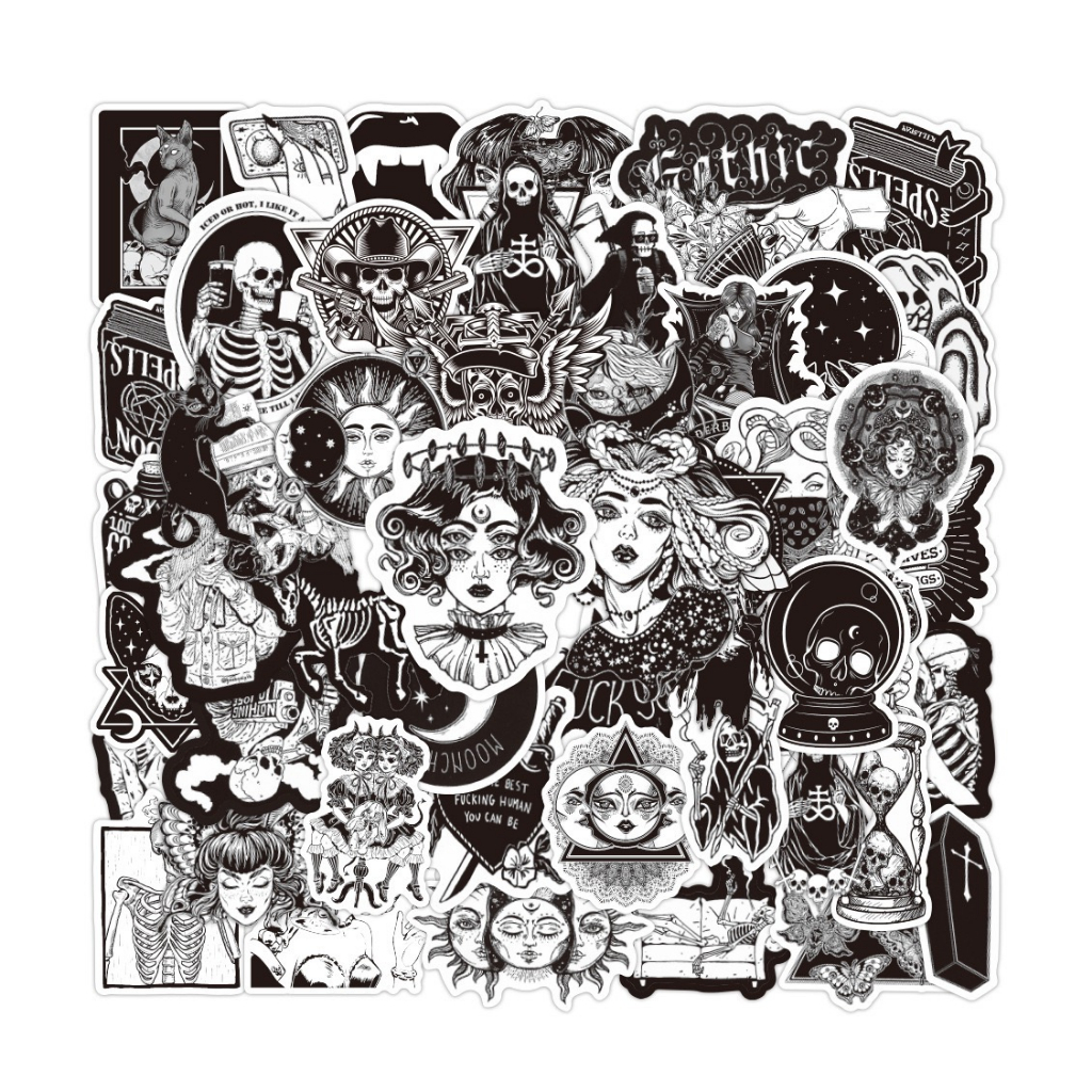 xs724-50 pcs new gothic graffiti waterproof sticker | Shopee Philippines