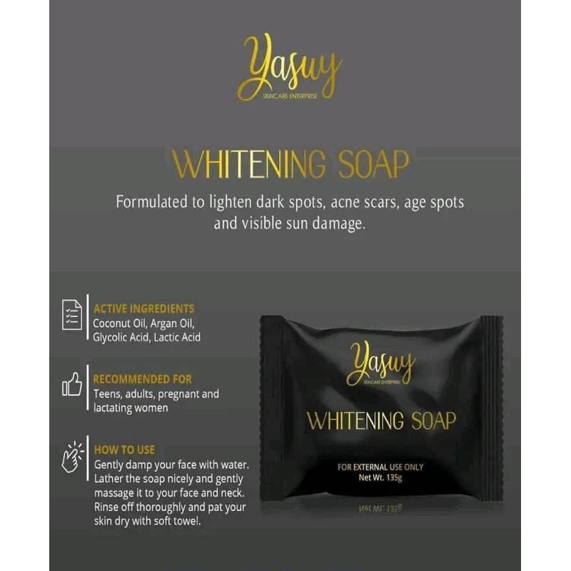 Yasuy Whitening Soap 135g (ORIGINAL) + FREEBIES | Shopee Philippines