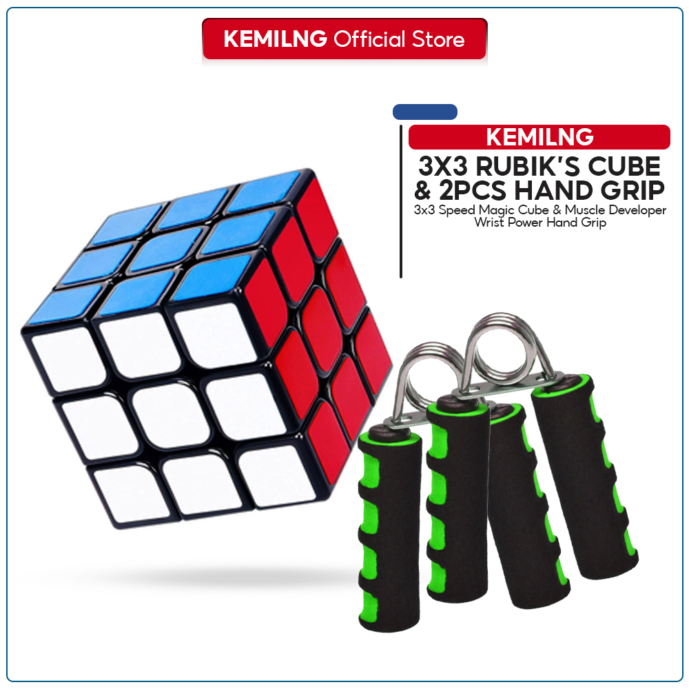 Kemilng 3x3 Rubik's Cube & Hand Grip Fitness 2 Pieces -Bundle | Shopee ...
