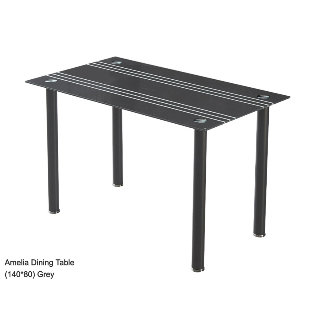 Amelia Dining Table (140*80) (Tempered Glass) | Shopee Philippines