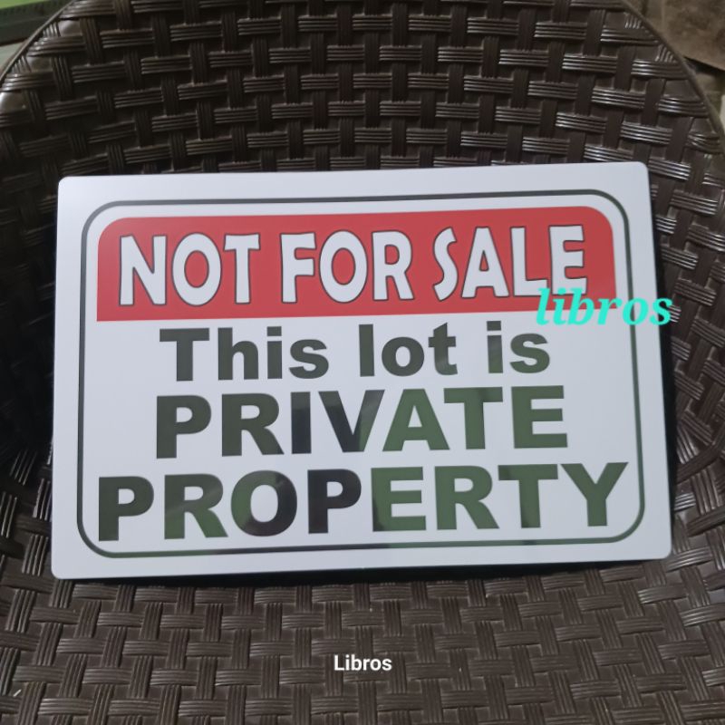 PVC A4 size Signage Not For Sale Private Property | Shopee Philippines