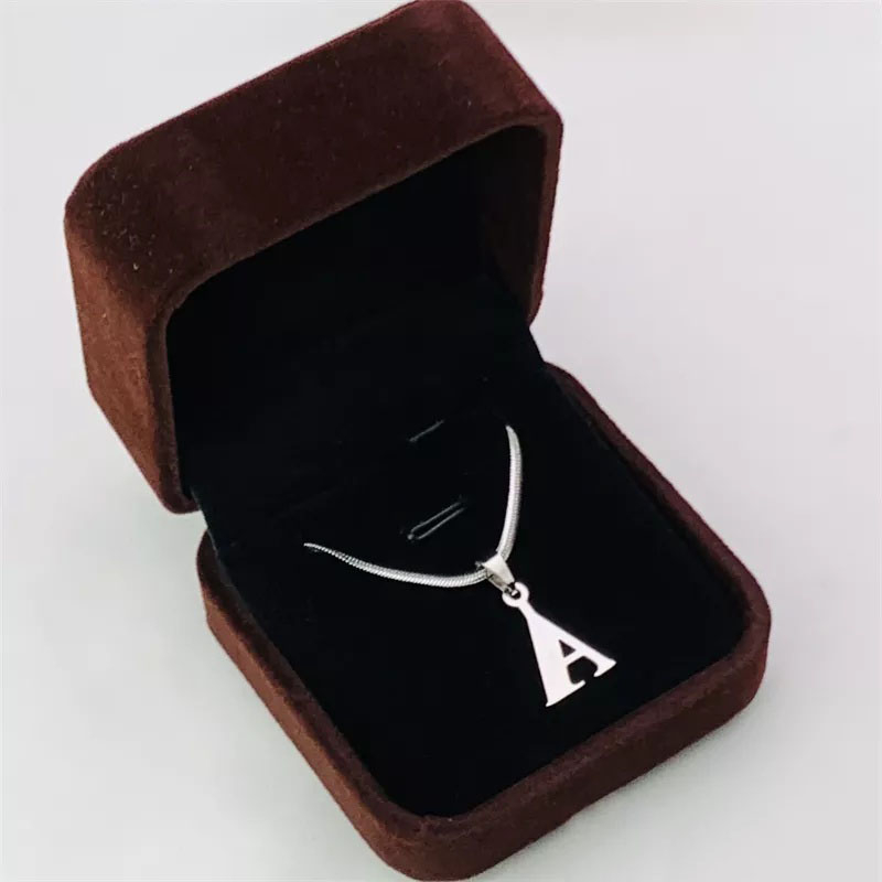 Stainless steel Initial Letter Silver Alphabet Necklace for men non ...