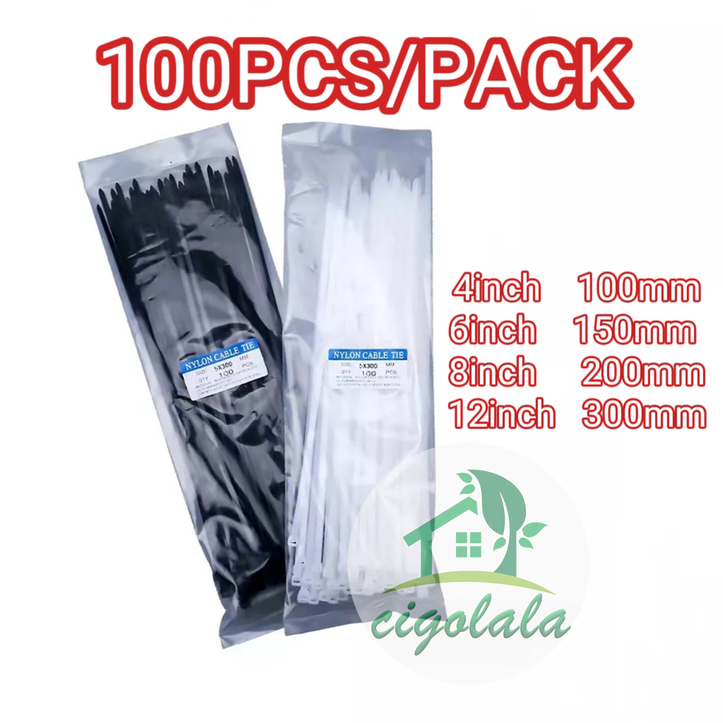 cigolala DVX 100pcs Multipurpose Nylon Cable Tie Self Locking Zip Ties ...