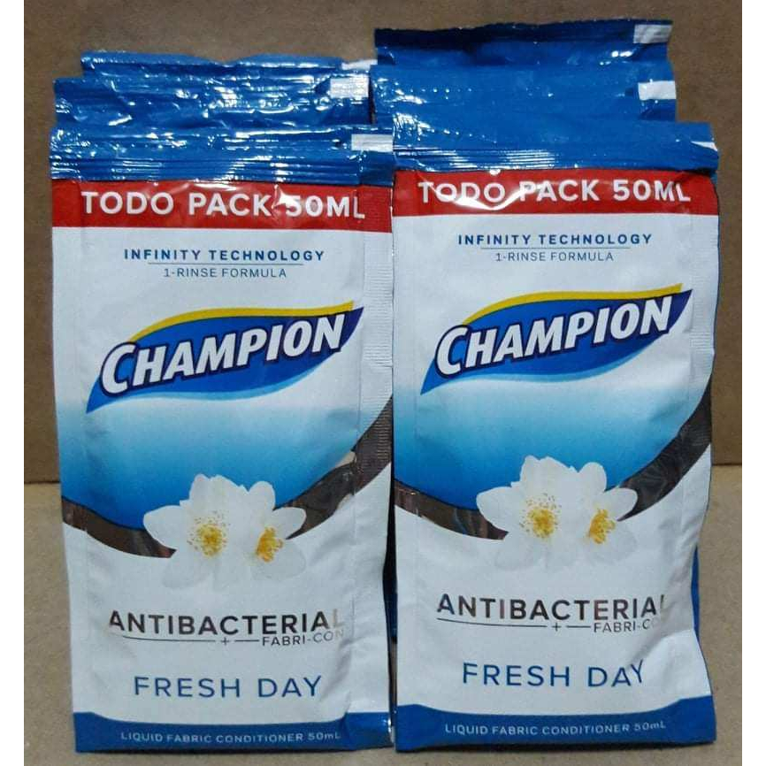 Champion Antibacterial Fabric Conditioner Fresh Day (50ml x 12sachet ...